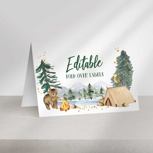 Editable Editable Camper First Birthday Table Tent Labels for Instant ...