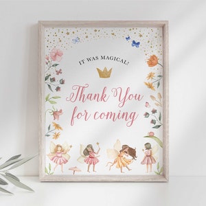 Editable Fairy Birthday Party Sign to Edit at Corjl.com | Create Your ...