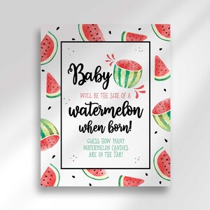 Guess How Many Candies in the Jar Game for Watermelon Baby Shower ...