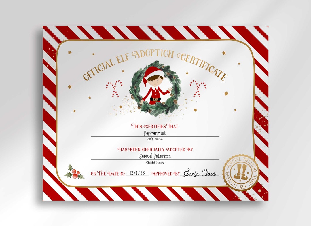 Editable Elf New Home Certificate: Boy & Girl Elves Digital Download - Etsy