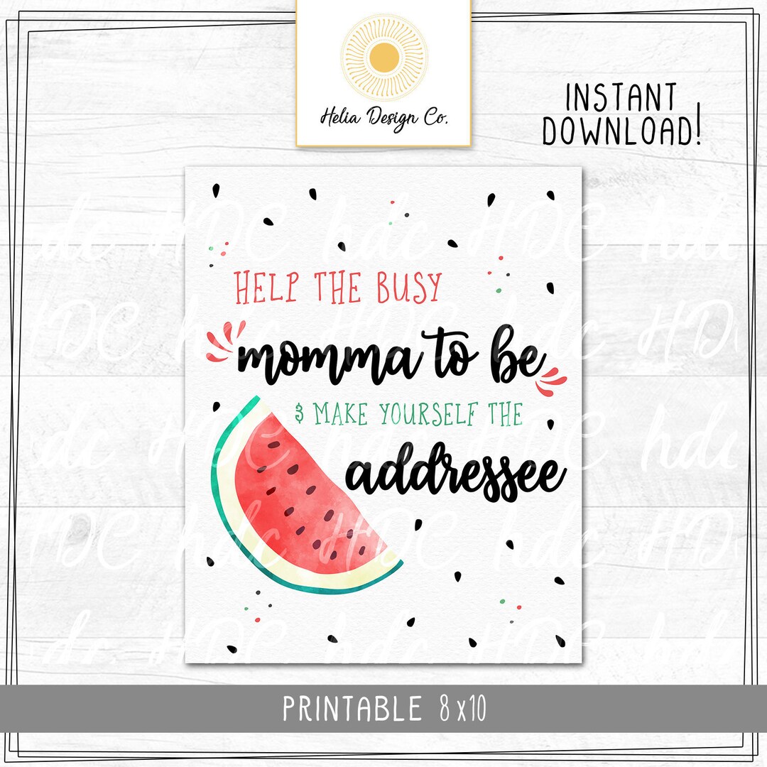 Watermelon Baby Shower Signs Help Busy Mommy to Be Make Yourself the ...