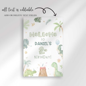 Editable Dinosaur Welcome Poster Template for Instant Download Create ...