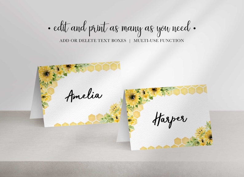 Editable Sunflower Party Food Labels Edit Yourself | Etsy Canada