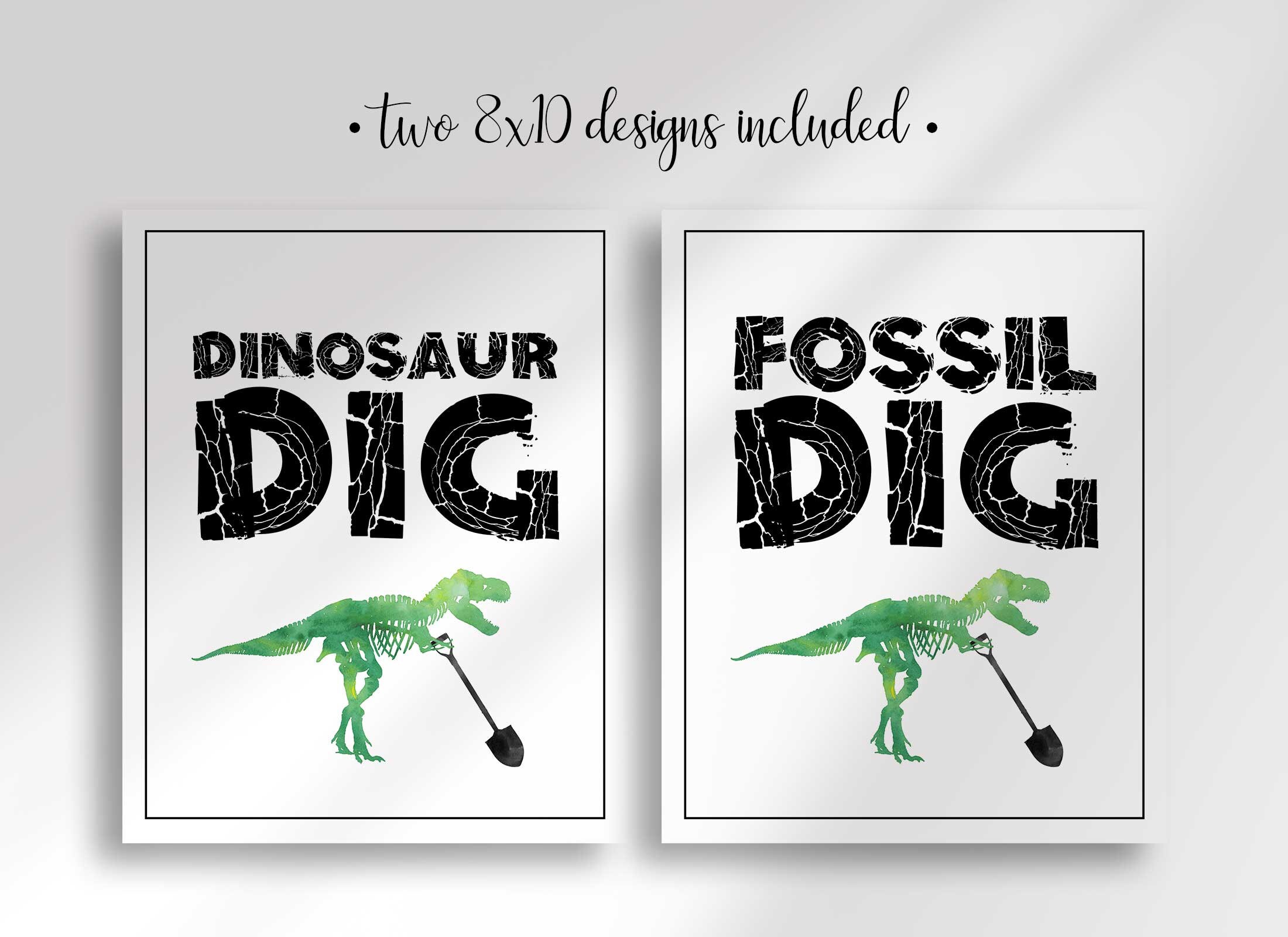 Dinosaur Birthday Fossil Dig 8x10 Party Sign for Instant - Etsy