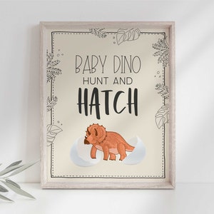 Dino Hunt and Hatch Dinosaur Party Sign 8x10 for Instant Digital ...