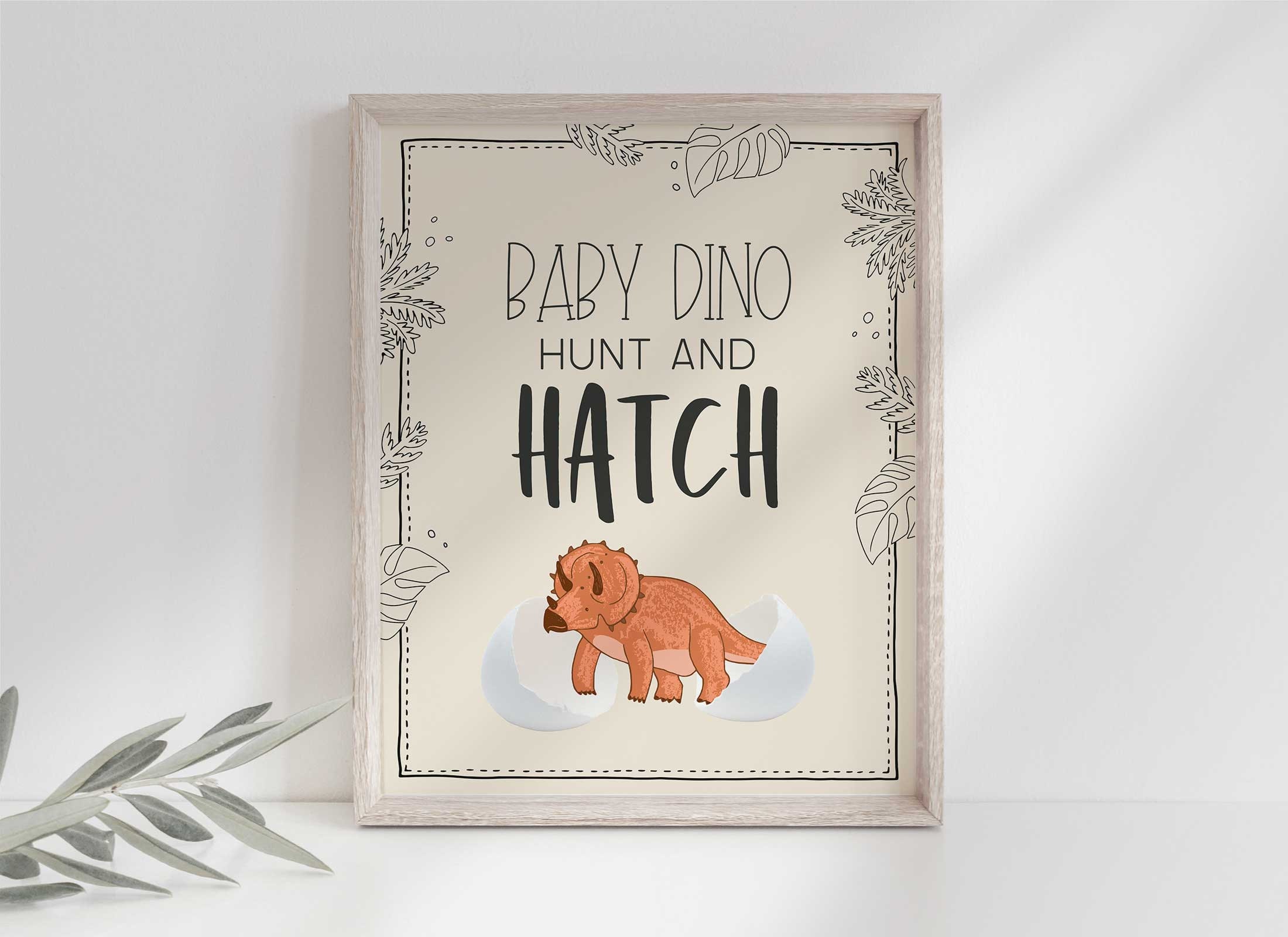 Dino Hunt and Hatch Dinosaur Party Sign 8x10 for Instant Digital ...