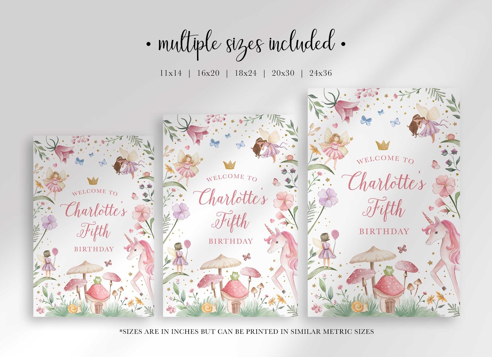 Editable Enchanted Forest Fairy Welcome Sign Template Instant - Etsy