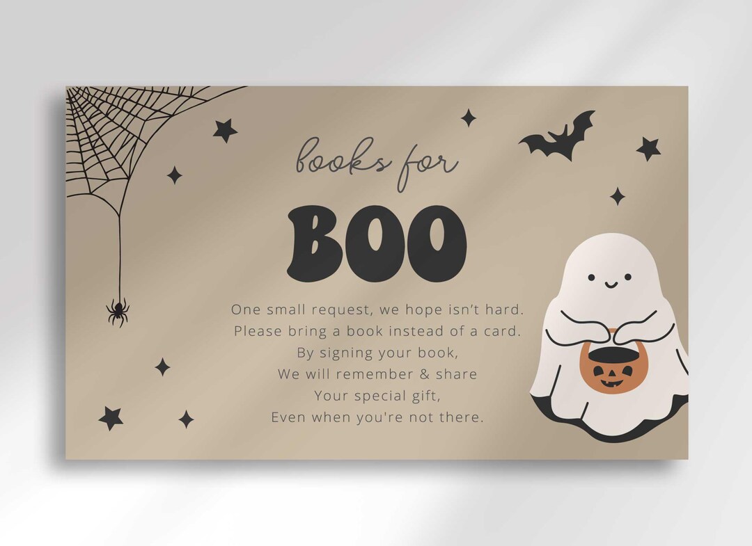 Editable Books for Boo Baby Shower Invitation Insert Template to Edit ...