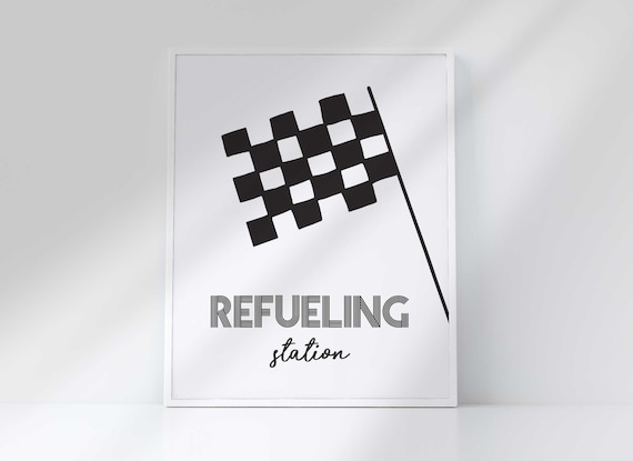 Refueling Station Party Sign for Race Car Birthday | Instant Download ...