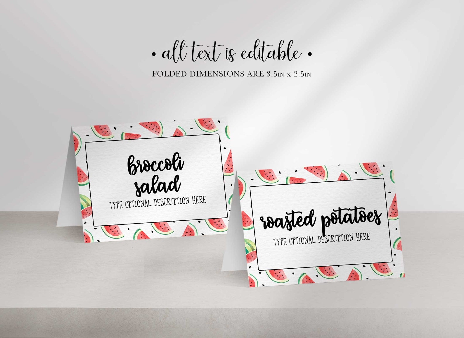 Editable Watermelon Table Labels to Edit Yourself for Instant | Etsy
