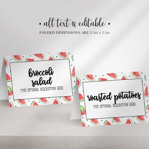 Editable Watermelon Table Labels to Edit Yourself for Instant Download ...