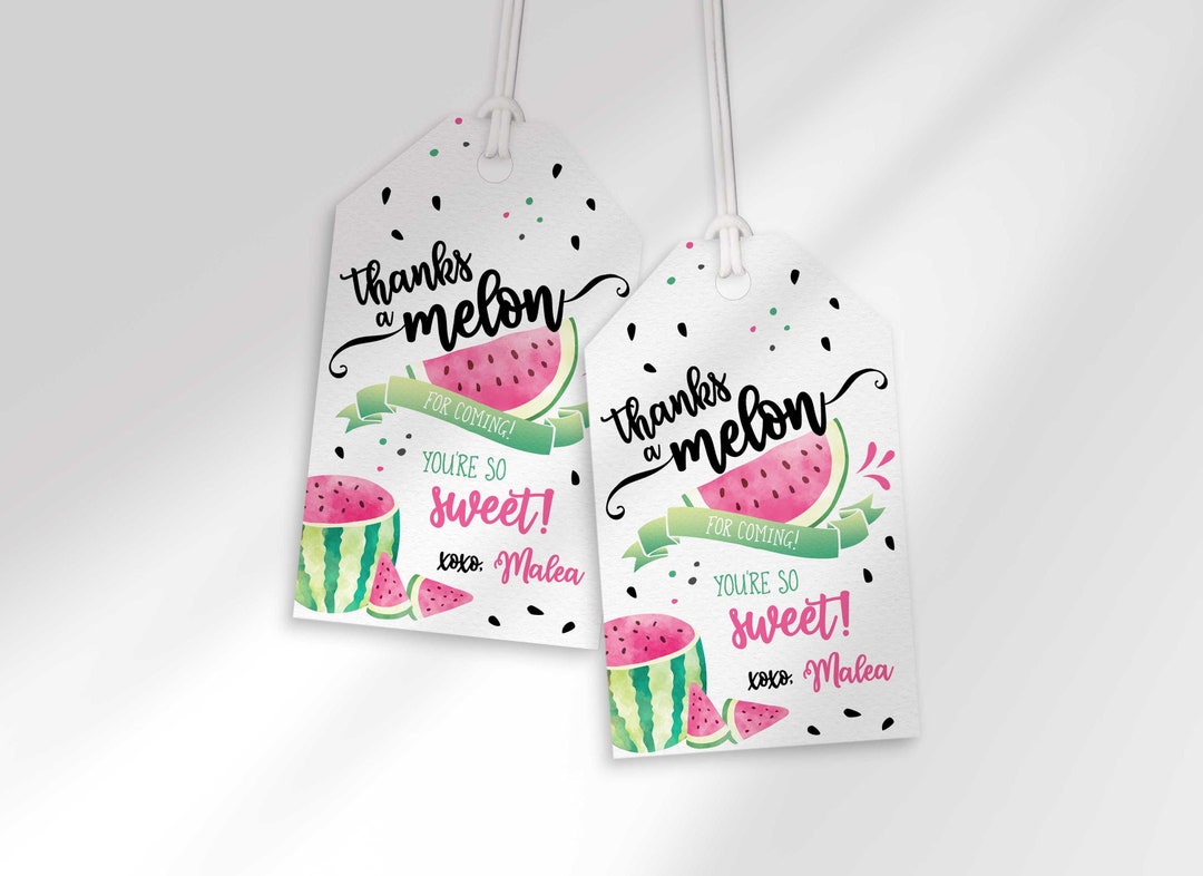Watermelon Party Favor Tags | Thank You Tag | Instant Download ...