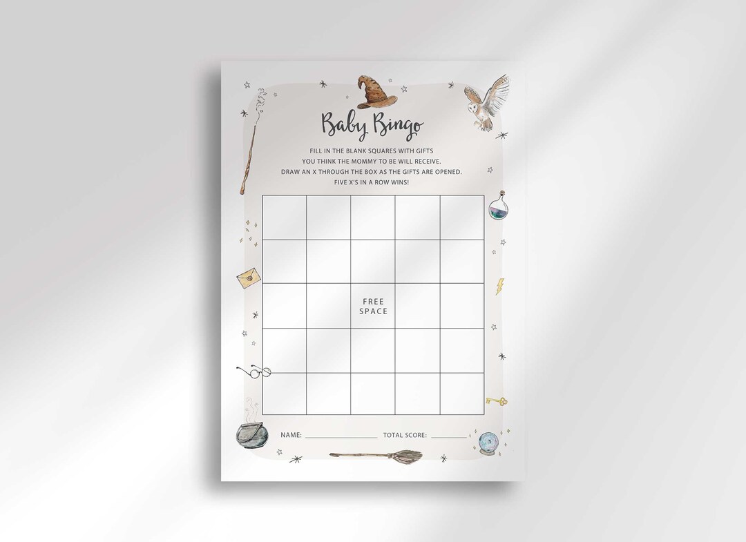 Wizard Baby Shower Bingo Game Digital Download | Magical Bundle on the ...