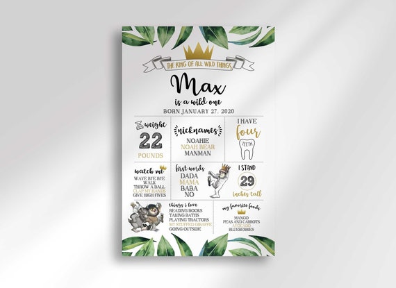 Editable Wild One Birthday Board | Wild One, Two Wild, Wild and Three ...