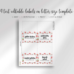 Editable Watermelon Table Labels to Edit Yourself for Instant Download ...