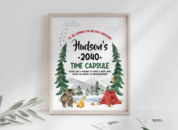Editable One Happy Camper Time Capsule Template | Edit and Print ...