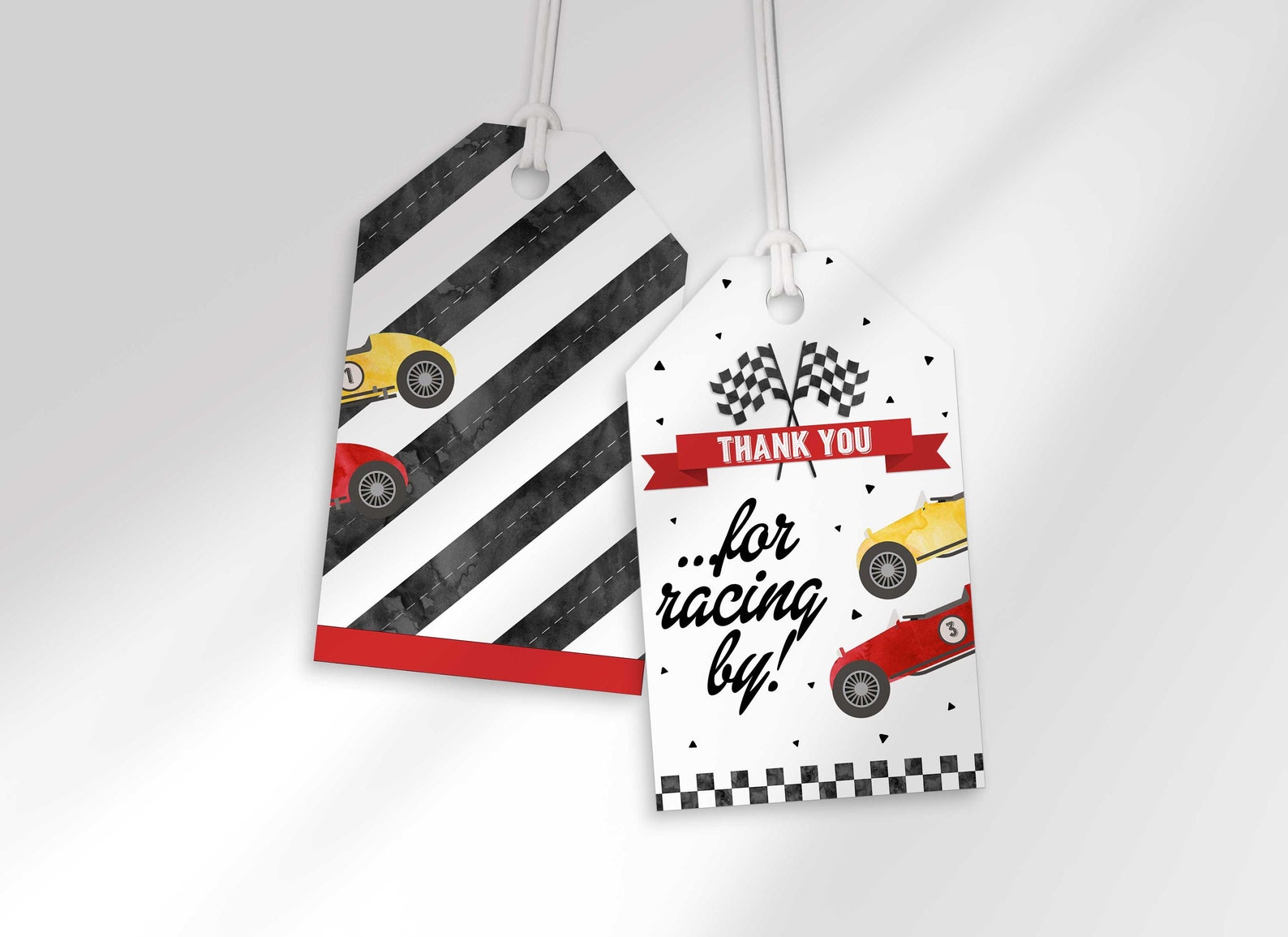 Race Car Birthday Thank You Gift Tags Thank You Tags Not - Etsy