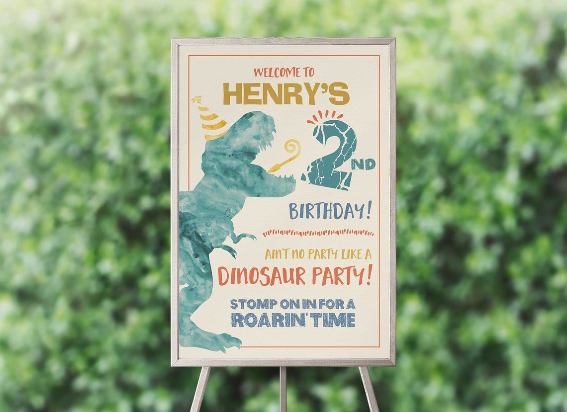 Editable Dinosaur Welcome Poster for Digital Download Edit - Etsy