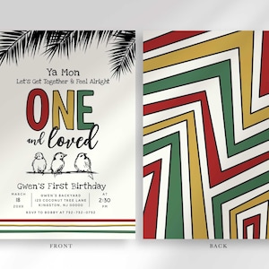 Editable One and Loved First Reggae Birthday Invitation Template ...