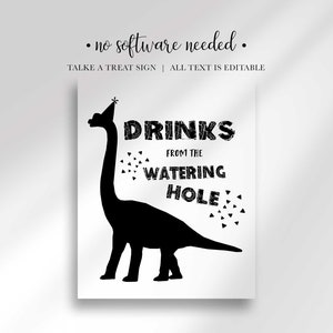 Editable Dinosaur Party Sign Package: Adopt a Dinosaur (digital ...