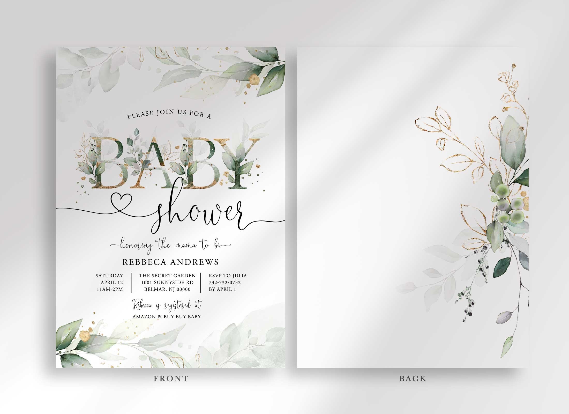 Editable Baby Shower Invitation Template to Edit Yourself at | Etsy
