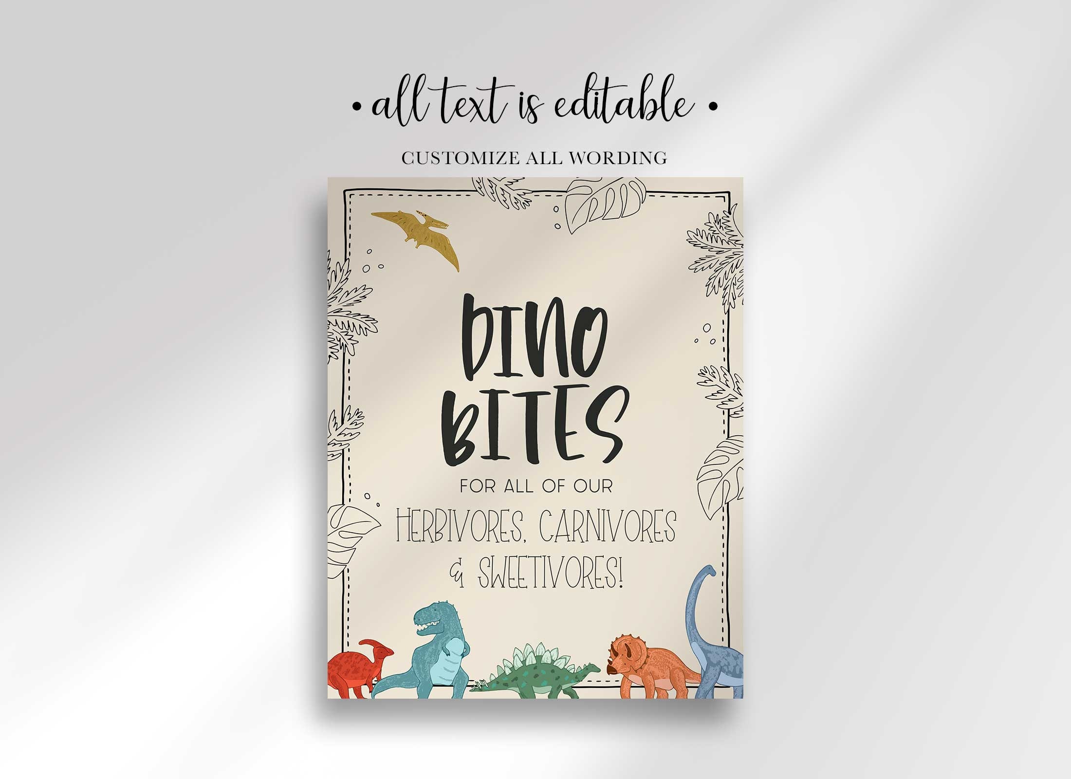 Dinosaur Party Sign Package: Editable Dino Decor (digital Download) - Etsy