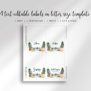 Editable Editable Camper First Birthday Table Tent Labels for Instant ...