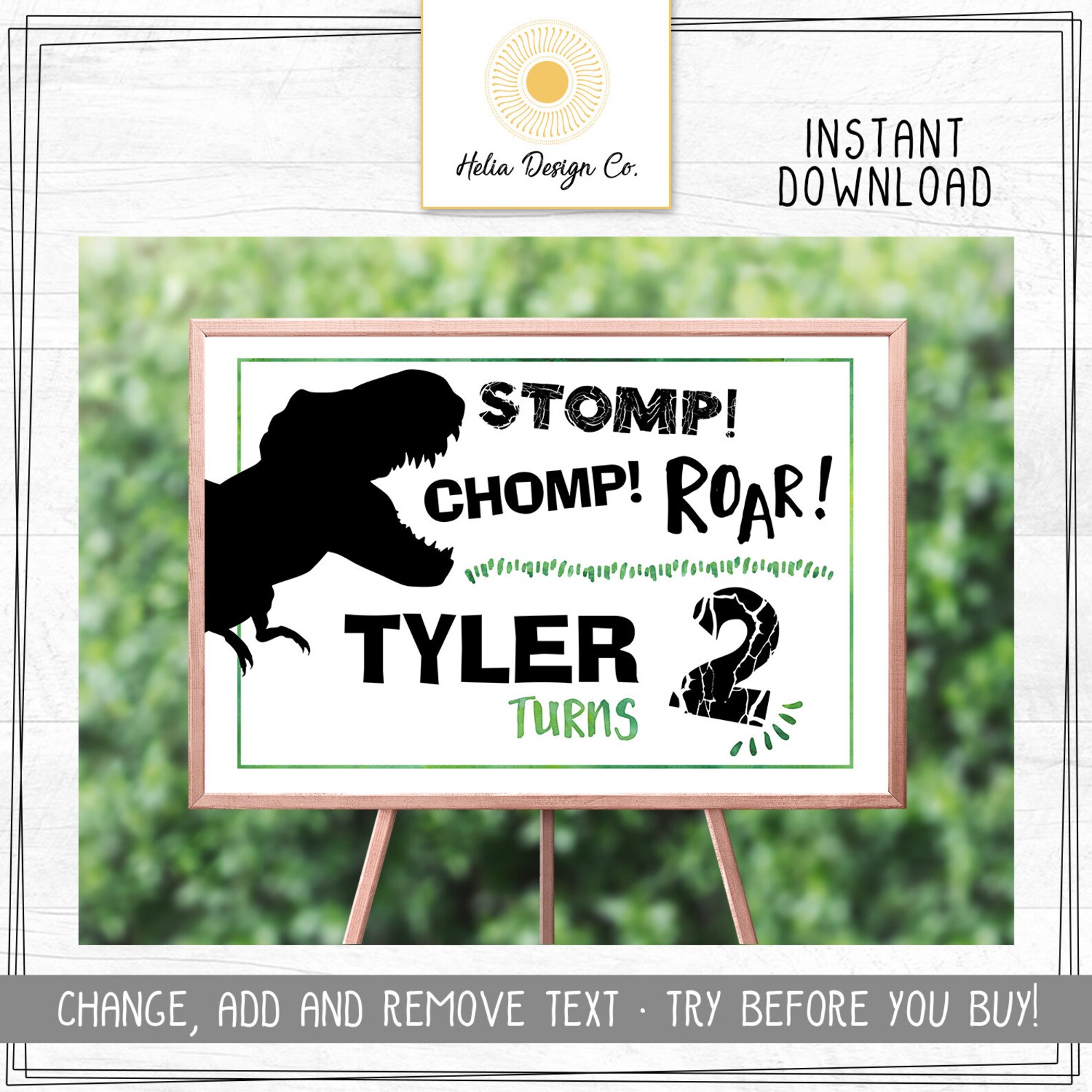 Editable Dinosaur Party Poster Birthday Backdrop Welcome - Etsy