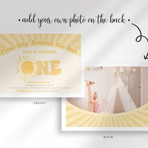 Editable First Trip Around the Sun Birthday Invitation Template With ...