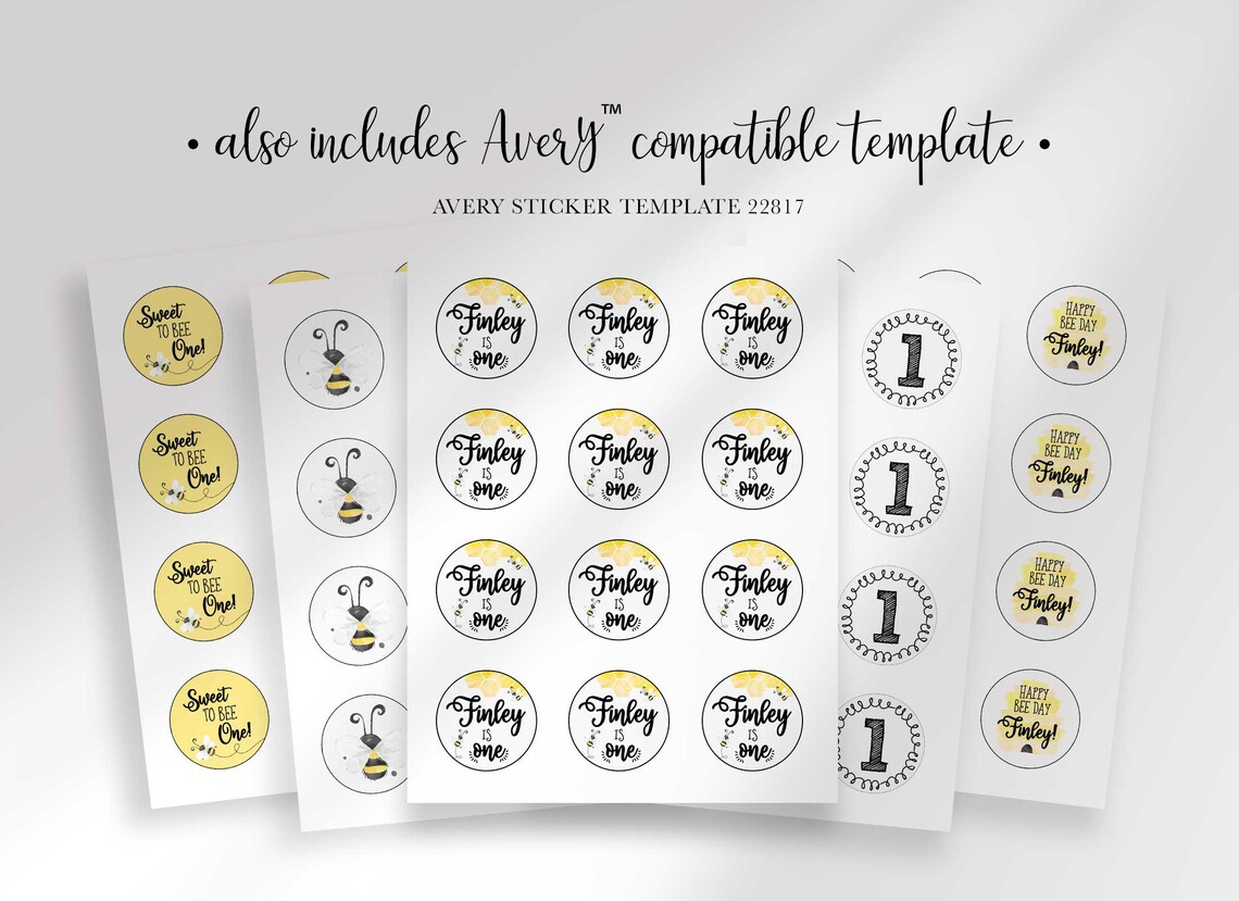 Editable Bumblebee Birthday Cupcake Toppers Any Age Party - Etsy