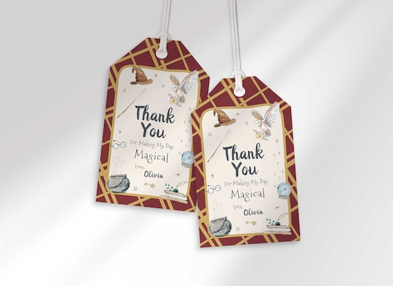 Editable Wizard Favor Tags Instant Download | Wizard Thank You Tag ...