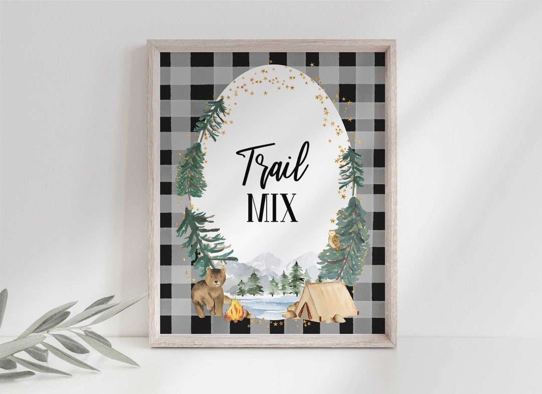 Trail Mix Bar 8x10 Party Sign Instant Download for Camping Birthday ...
