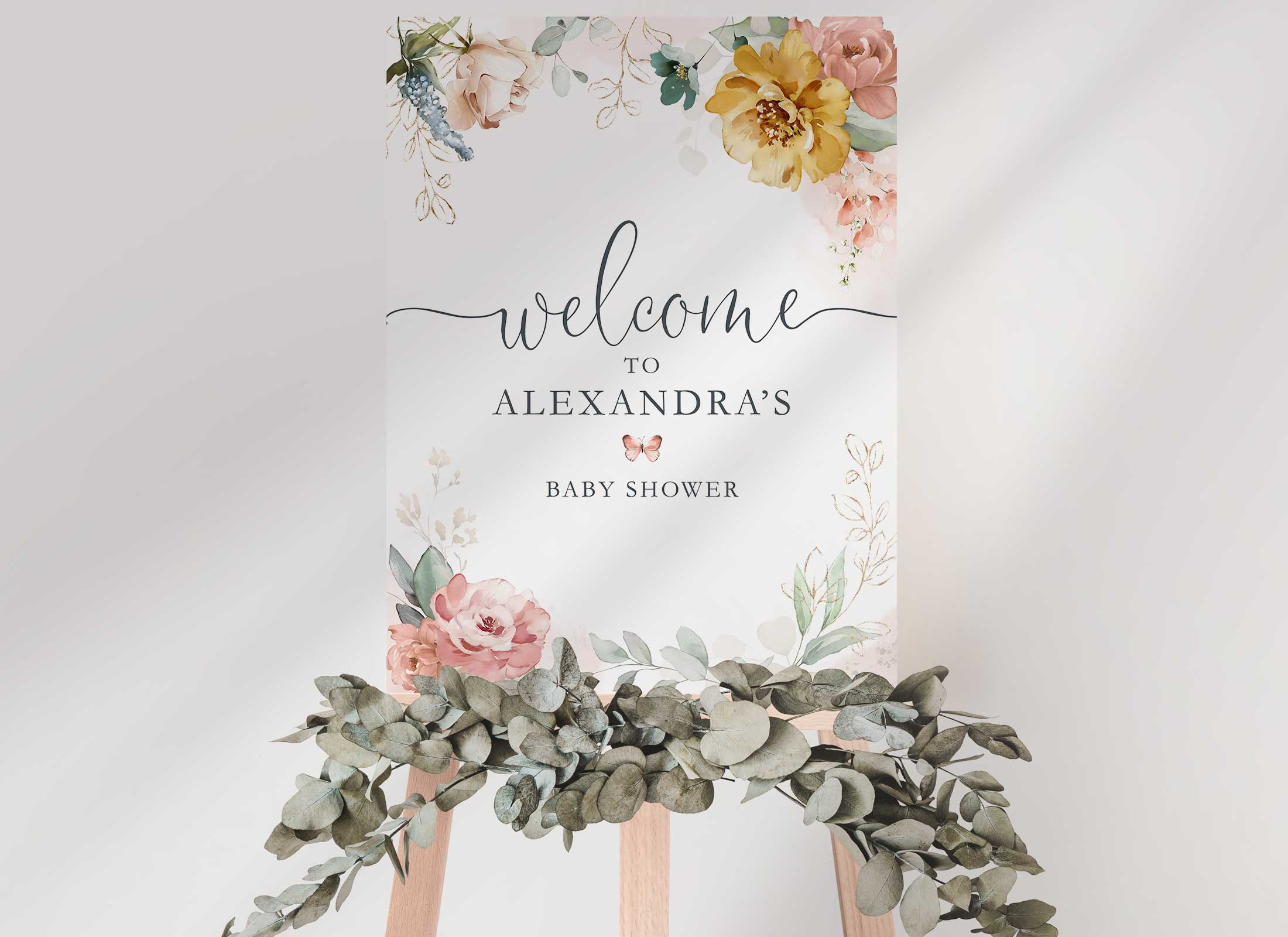 Editable Baby Shower Welcome Sign Template to Edit Yourself at - Etsy
