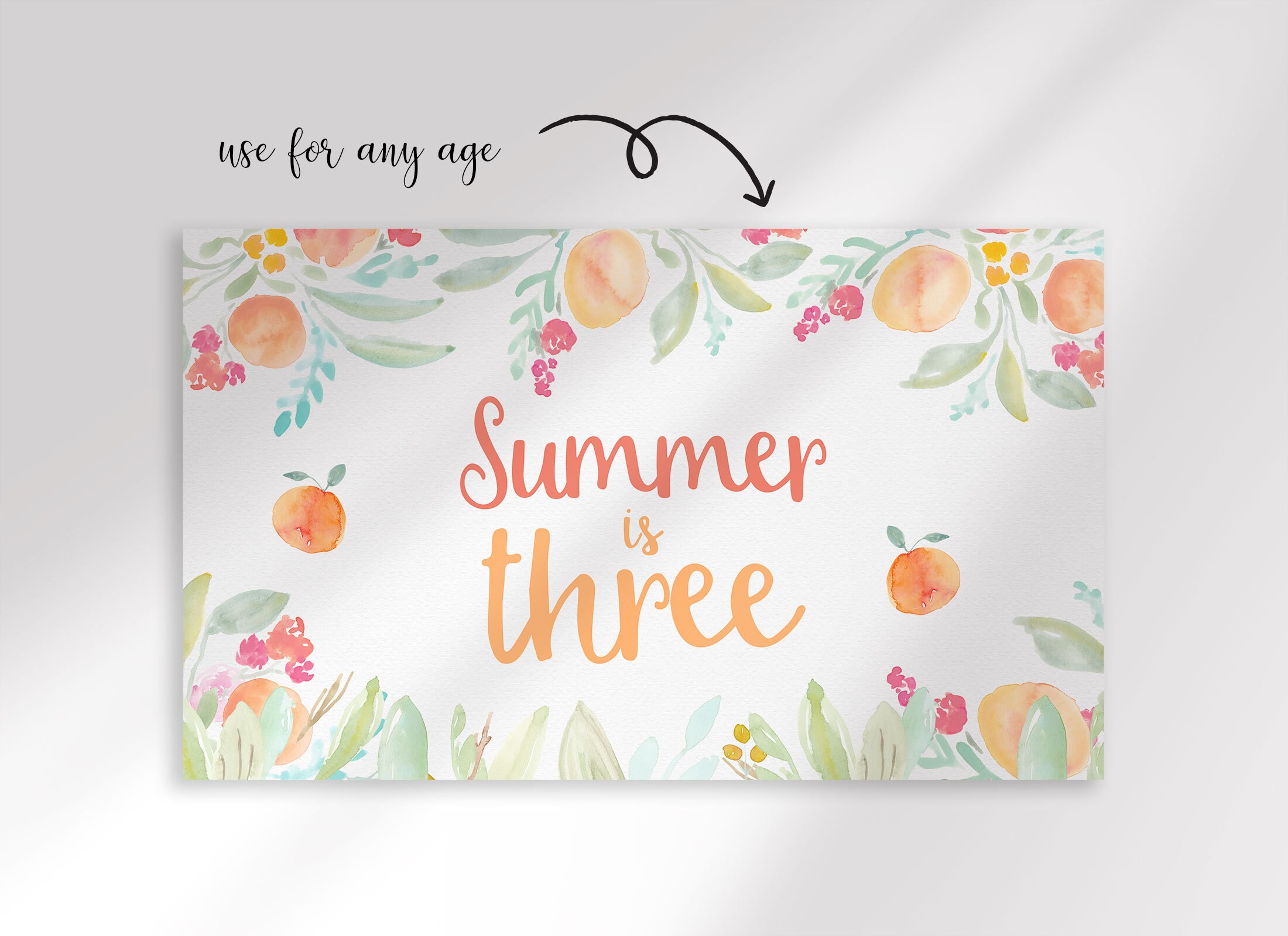 Editable Peach Backdrop Poster for Any Age Peach Banner - Etsy
