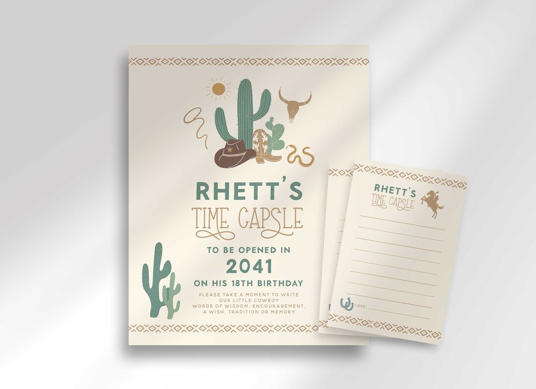 Editable First Rodeo Time Capsule Template | Edit and Print Yourself - Etsy