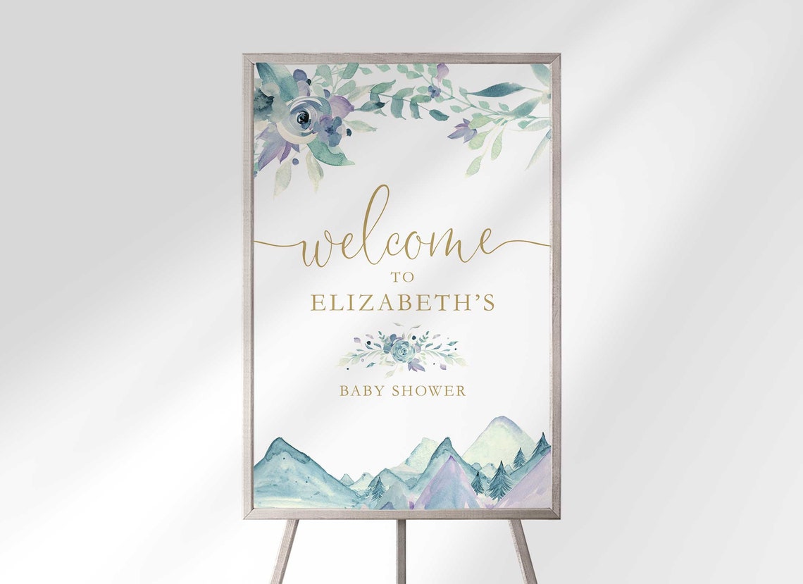 Editable Mountain Welcome Sign Template to Edit Yourself at - Etsy