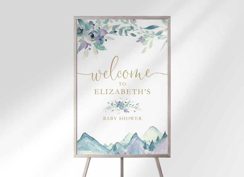 Editable Mountain Welcome Sign Template to Edit Yourself at - Etsy