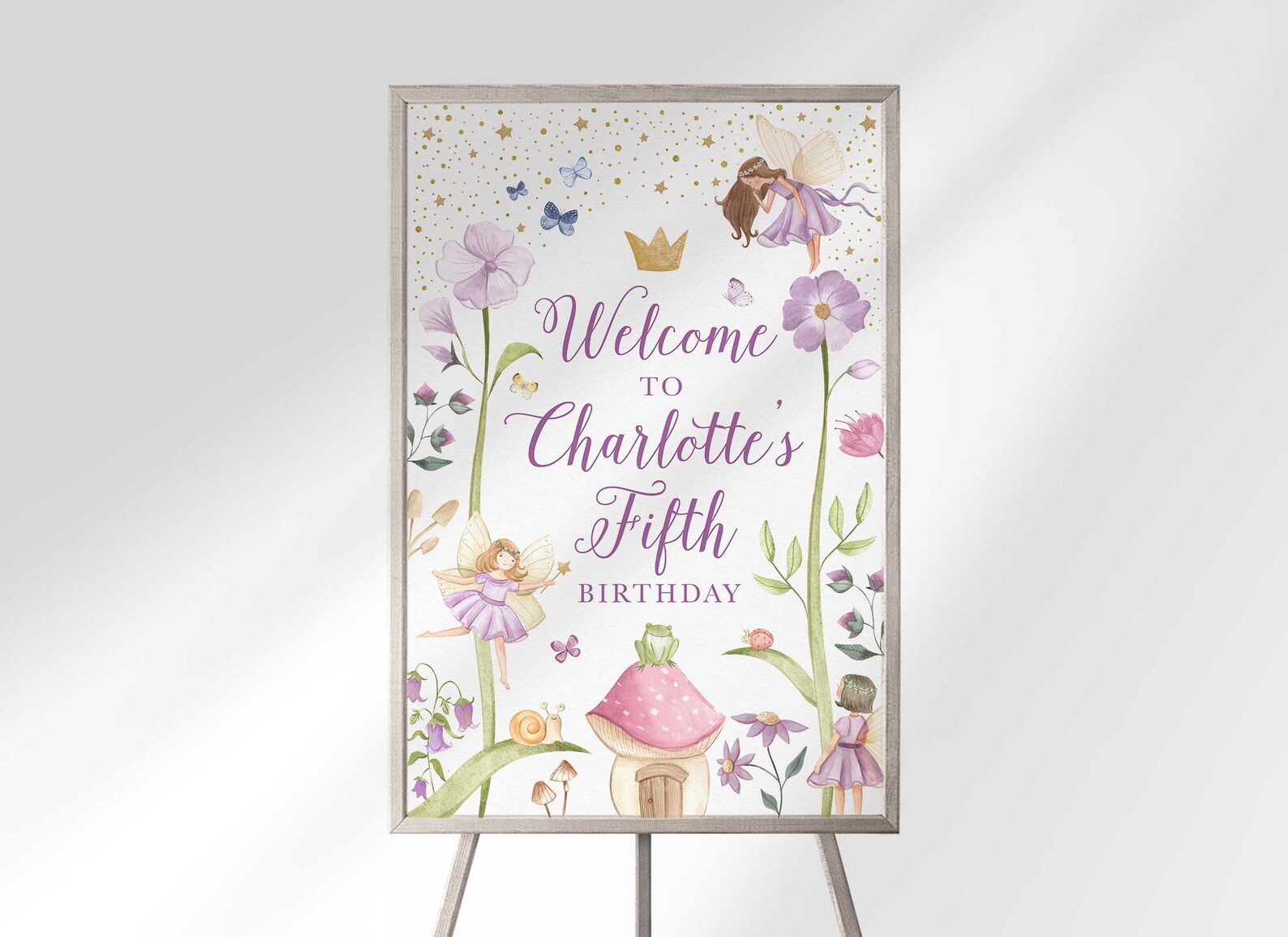 Editable Fairy Princess Welcome Sign Template Instant Download | Edit ...