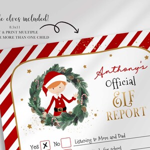 Editable Elf Report Card | Includes Both Boy Elf and Girl Elf | Elf ...