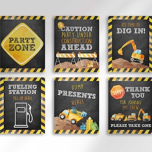 Construction Birthday Party Signs 8x10 Printable Digital Download Decor ...