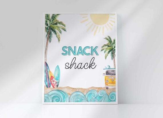 Surf Birthday Snack Shack Sign | Instant Download | The Big One Party ...