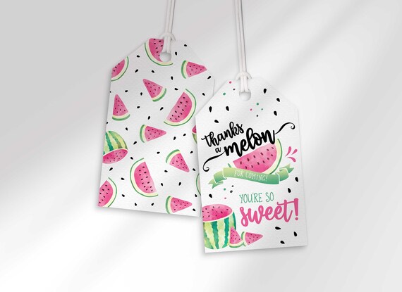 Watermelon Party Favor Tags Thank You Tag Instant Download - Etsy