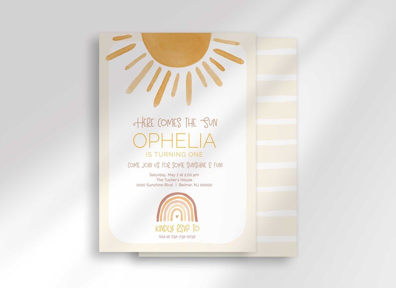Editable Sun Birthday Invitation Template Instant Digital - Etsy