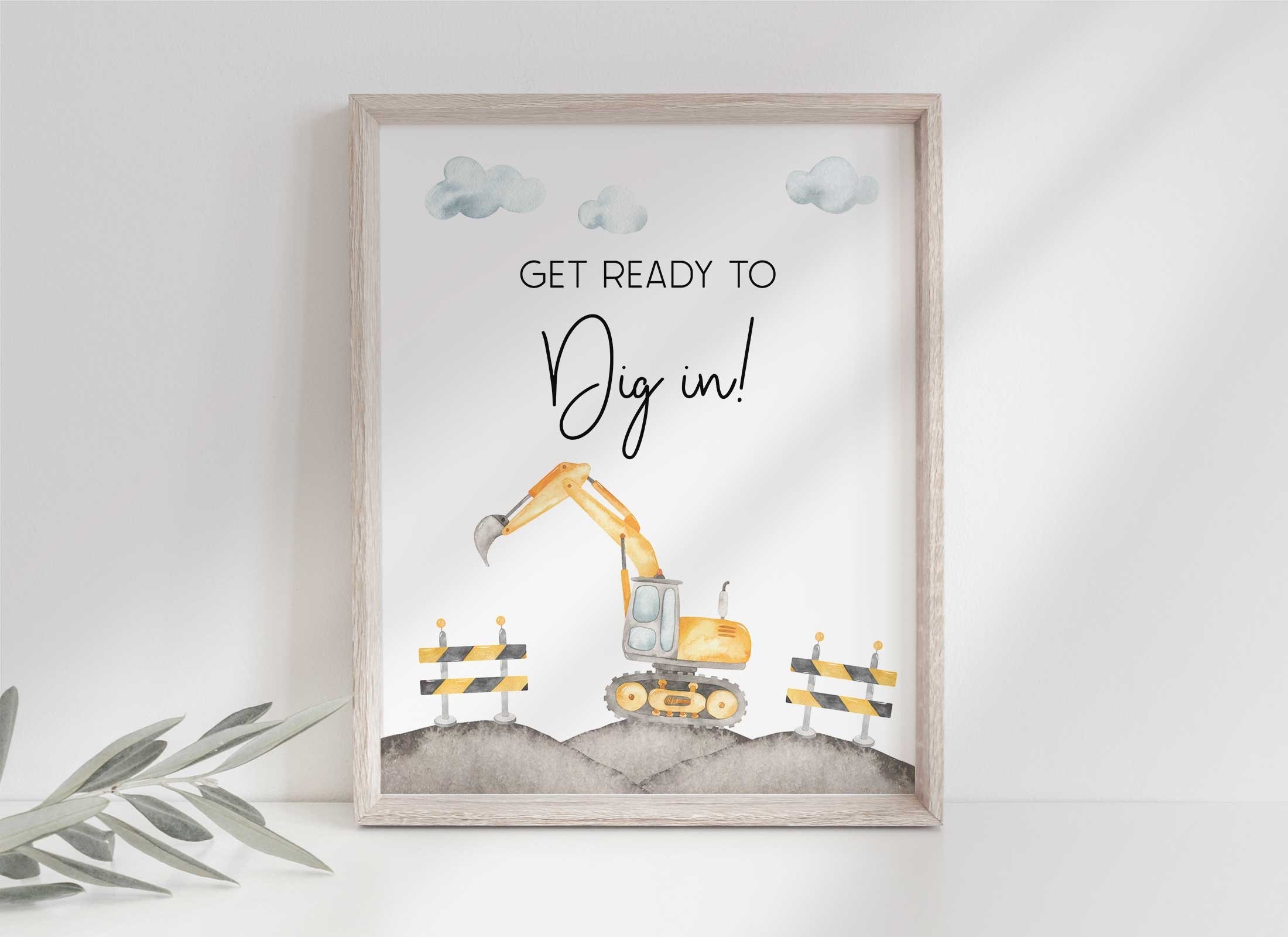 Dig in Printable 8x10 Construction Birthday Party Sign for Digital ...