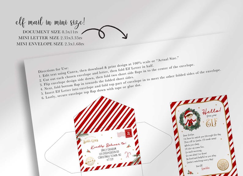 Customizable Elf Letter Kit: Santa's Desk, Mini Envelopes & Reports ...