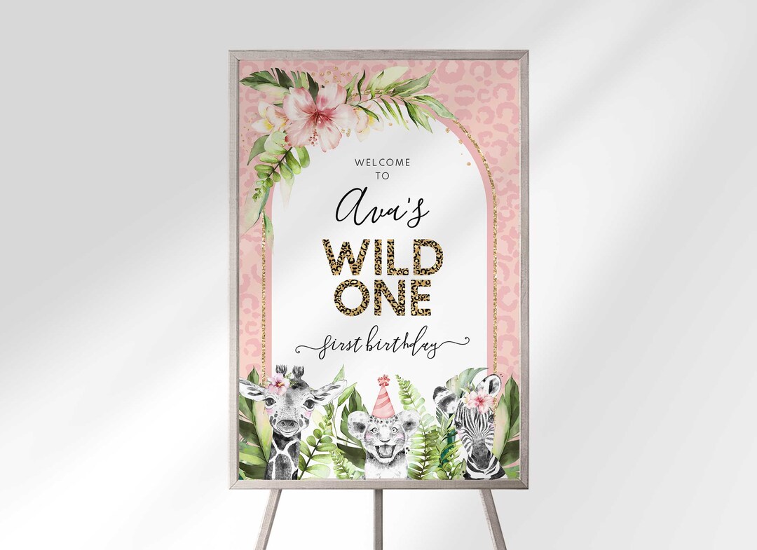 Editable Wild One Welcome Sign Template Instant Download | Edit ...