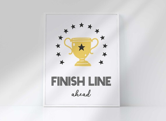 Finish Line Ahead Party Sign for Race Car Birthday | Instant Download ...