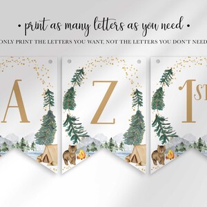 Adventure Letter Banner, Woodland Theme Spell Anything Happy Birthday ...