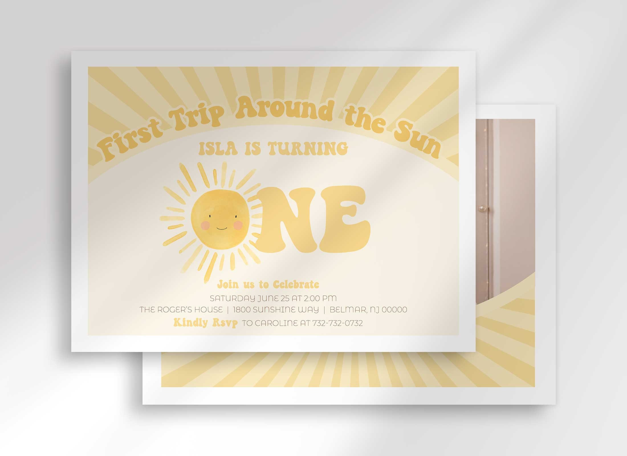 Editable First Trip Around the Sun Birthday Invitation | Etsy
