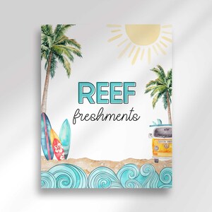 Surf Birthday Drink Sign Instant Download the Big One Party Signs Reef ...